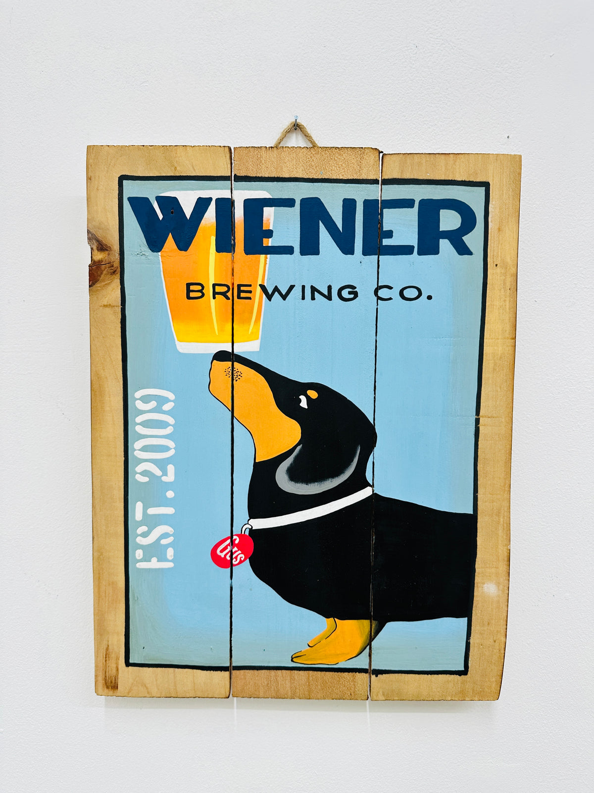 Small Wiener Dog Wooden Sign Wall Art | The Red Gecko – The Red Gecko UK