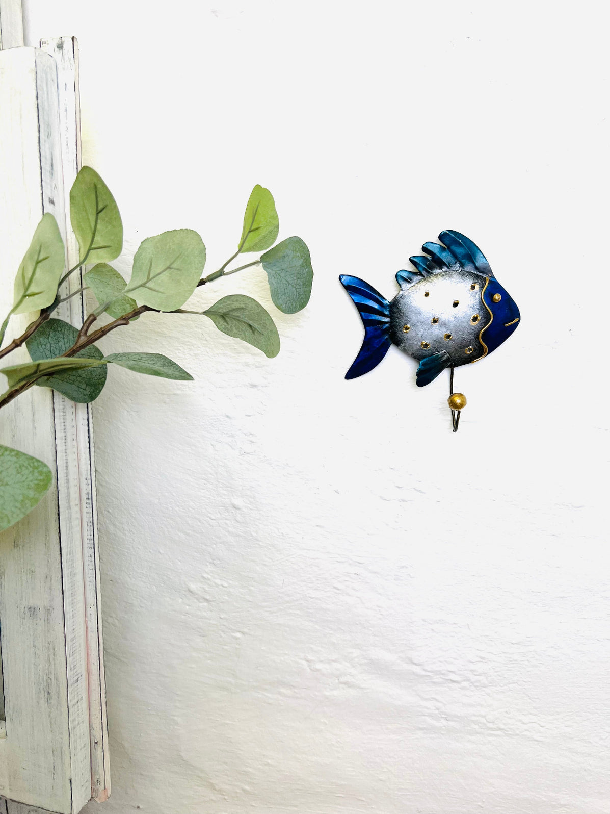 Fish Hook Blue Fin | Handmade Metal Fish Wall Hook | The Red Gecko– The ...